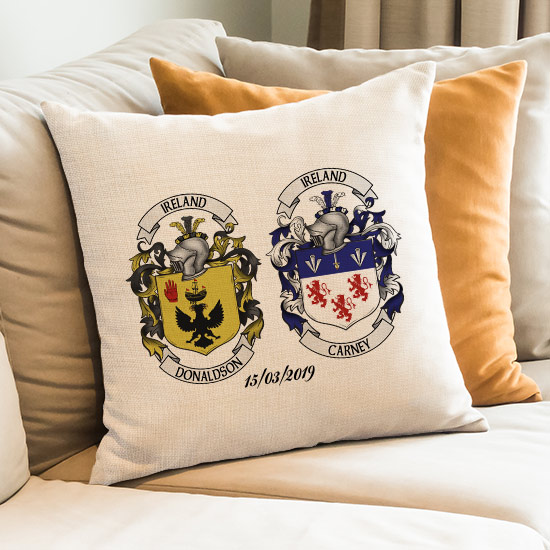 Family Coat of Arms Cushion | Personalised Gifts Online Ireland