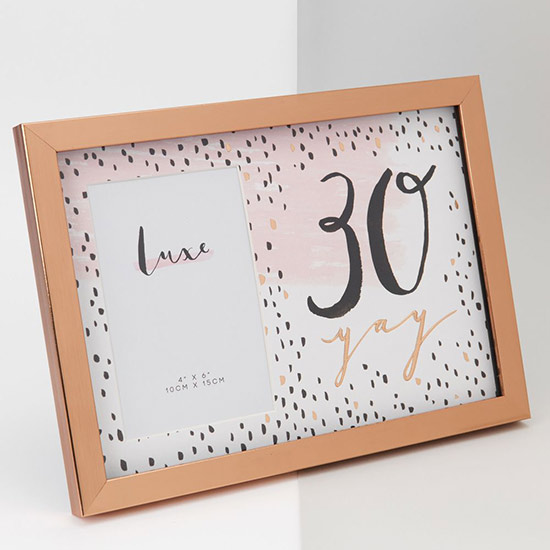 4 x 6 30th Birthday rose gold frame | 30th birthday Frames