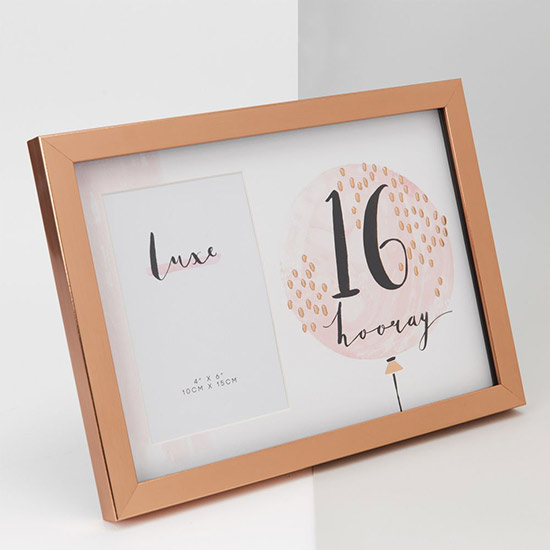 4 x 6 16th Birthday rose gold frame | 16TH birthday Frames
