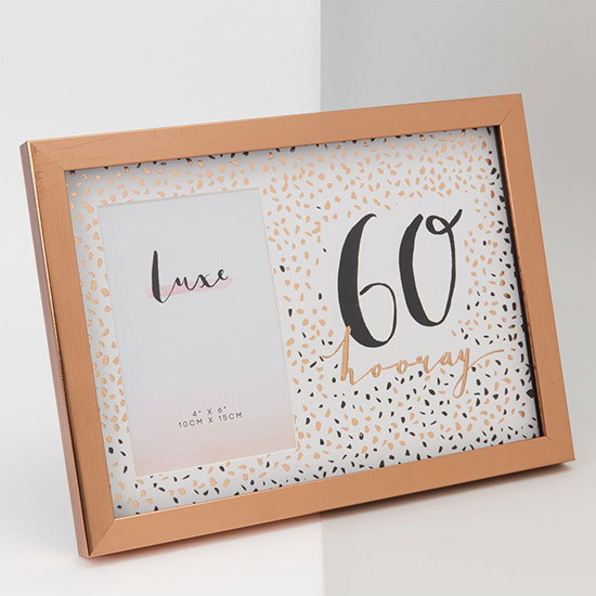 4 x 6 60th Birthday rose gold frame | 60th birthday Frames