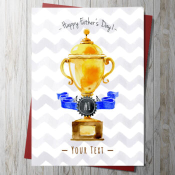 No.1 Trophy Father's Day Card | Personalised Greeting Card